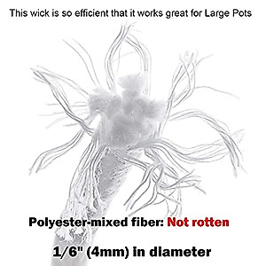 ORIMERC 30 Feet Self Watering Wick Cord for Vacation Potted Plants Planter Sitter Auto Waterer Wash Can Bonsai Terrarium Orchids Seedling African Violets and 500ML Watering Bottle for Succulents