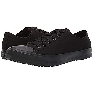 Shoes for Crews Delray, Men's, Women's, Unisex Canvas Work Shoes, Slip Resistant, Water Resistant, Black, Men's 12 / Women's 13.5