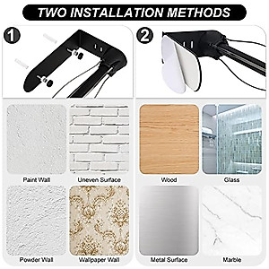 DZDY Paper Towel Holder-Single Hand Operable Wall Mount Paper Towel Holder Under Cabinet with Damping Effect for Kitchen Bathroom.Stainless Steel. (Black-1)