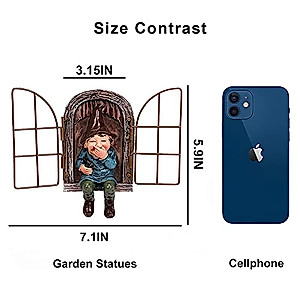 INNOLITES Elf Out The Door Tree Hugger Garden Decor, Garden Gnome Statue Garden Peeker Yard Elves Unimaginable Tree Sculpture Outdoor Gnomes Garden Decoration(Garden Gnomes) (Garden gnome B)