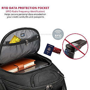 Swissdigital Terabyte TSA-Friendly Water-Resistant Large Backpack, Business Laptop Backpack for Men with USB Charging Port/RFID Protection Big School Bookbag Fits up to 15.6" Travel Laptop Backpack