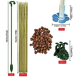 Weixinghera Orchid Clips Plastic Garden Plant Clips Set, 160 Pack Orchid Clips with 20 Pieces Plant Support Stakes 8 Mounting Base 4 Stand