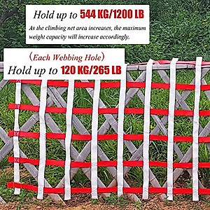 DREAMOSA Outdoor Climbing Net for Kids,Playground Cargo Net,Indoor Jungle Gym Ninja Warrior Obstacle Course Kids Climbing Wall Tree House Accessories Swing Set Rope Net,for Training Equipment