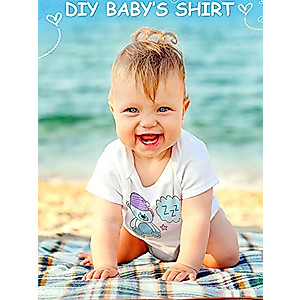 HESTYA 4 Pieces Baby Bodysuit Sublimation White Short Sleeve Shirt for Unisex Preemie Month Baby Boys Girls(White,0-3 Months)