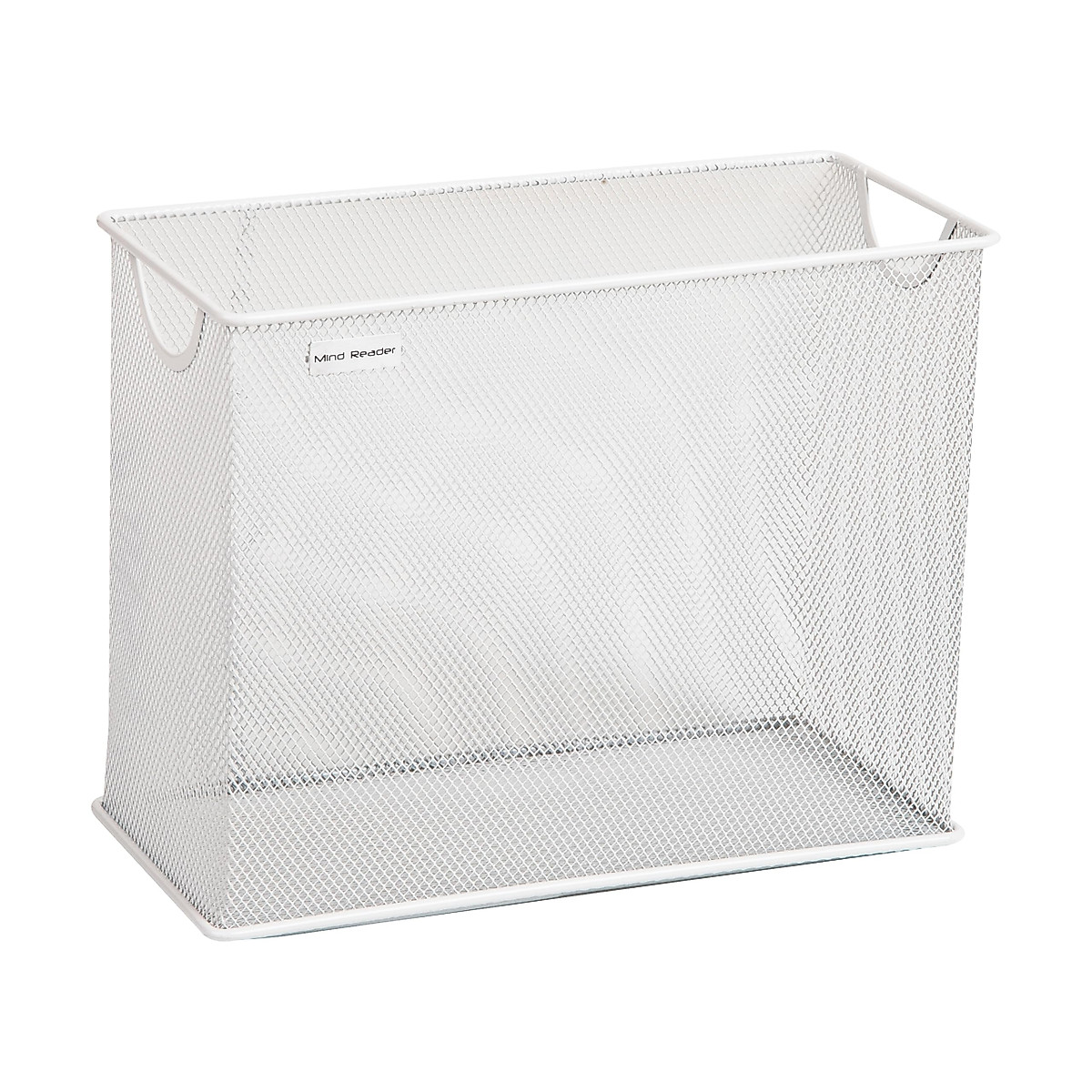 Mind Reader FILEBASK-WHT Metal Mesh Storage Letters, Documents, Folders, Office Organization, White File Basket