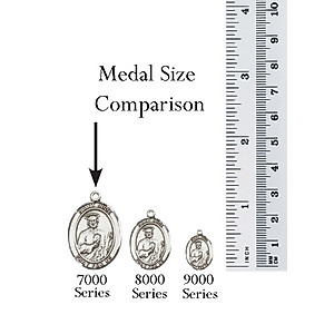 F A Dumont Church Supplies Sterling Silver St. Patrick Pendant with 24" Stainless Silver Heavy Curb Chain. Patron Saint of Snakes/Engineers/Ireland