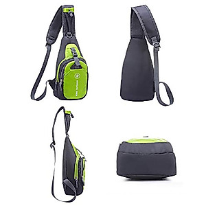 Hwayslon Sling Backpack, Shoulder Chest Crossbody Bag Small Daypack for Outdoor Hiking Men & Women (green)