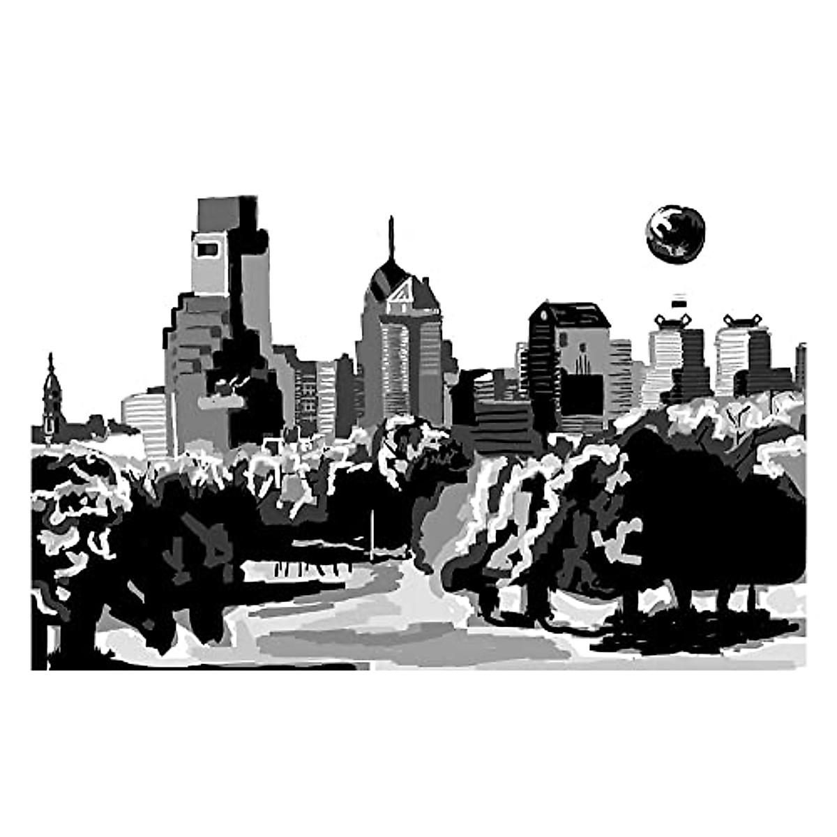 Belmont Plateau view of Philadelphia (Print size 17" x 11") Artist John Ozga.