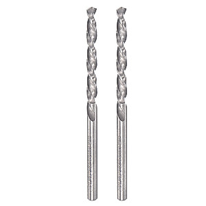 uxcell Solid Carbide Twist Drill Bits 2.5mm, Metric Left Hand Spiral Flutes Straight Shank Tungsten Steel Drilling Tool for Stainless Steel Alloy Metal, 2pcs