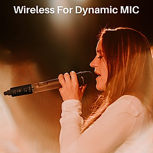 Wireless XLR Transmitter and Receiver, UHF XLR Adapter System for Dynamic Microphone Guitar, 48k Sampling Frequency, 100 Feet Range