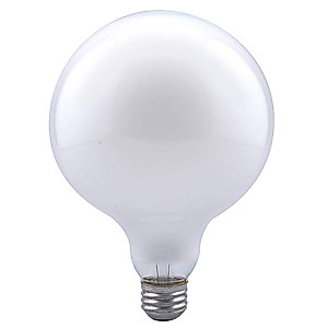 Sylvania 100W Incandescent G40 Décor Globe Light Bulb, E26 Medium Base, 1050 Lumens, 100 CRI, Frosted, 2850K Warm White - 1 Pack (15793)