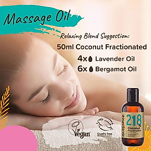naissance Fractionated Coconut Oil 16 fl oz - Pure Natural, Vegan, Non GMO, Hexane Free, Cruelty Free - Moisturizing & Hydrating - Ideal for Aromatherapy, Massage and DIY Beauty Recipes