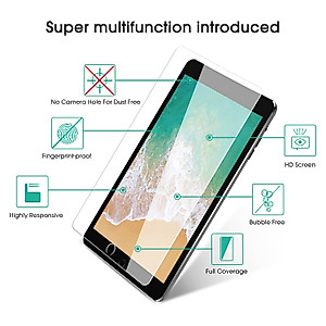 OMOTON 3 Pack Screen Protector for iPad 6th 5th Generation, Tempered Glass Screen Protector Compatible with Apple iPad Pro 9.7 / iPad Air 2 / iPad Air 9.7 Inch with Alignment Frame, Case Friendly