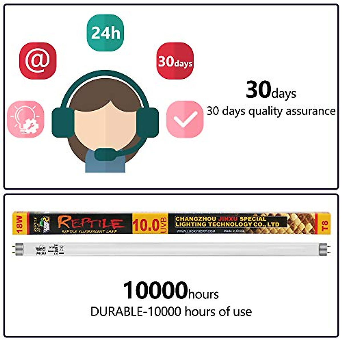LUCKY HERP 24inch 18W T8 UVB 10.0 Reptile Light, UVA UVB Bulb, Fluorescent Lamp for Reptiles Amphibian