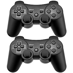 Ceozon PS3 Controller Wireless 2 Pack Play-Station 3 Controller Bluetooth Gamepad Compatible for Sony PS3 Controller Wireless Remote Joystick with Charging Cables Black and Black