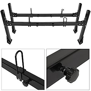 ECCPP Adjustable Van Ladder Rack Hightop 2 Bars Roof Rack fit for 96-18 for Chevy Express with Rain Gutters Heavy-Duty Steel Pickup Truck Ladder Rack 700Lb Universal Lumber Utility
