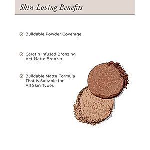 PÜR MINERALS Bronzing Act Matte Bronzer Powder - Illuminating Bronzer For Face & Body Contour - Brightening Bronzer Makeup For Natural-Looking Glowing Skin - Vegan, Cruelty-Free Bronzer