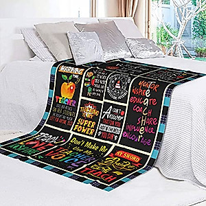 Joyloce Teacher Blanket Gifts for Teachers Flannel Fleece Throw Blankets for Teacher Gifts Lightweight Soft Throws for Home Bed Sofa Christmas Birthday Back to School Teachers' Day Gift Idea 60"X50"