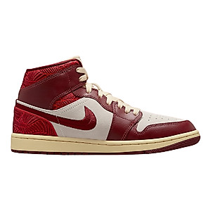 Jordan Womens AJ1 MID SE Shoes,Team Red/University Red-sail,10.5