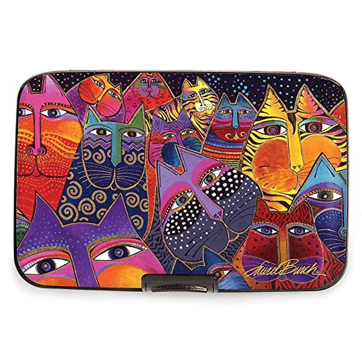Fig Design Group Armored Wallet RFID Secure Data Theft Protection Credit Card Case (Laurel Burch Fantasticats)