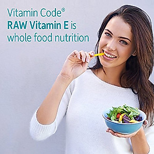 Garden of Life Vitamin E - Vitamin Code Raw Vitamin E Supplement with Vitamins A, D & K Plus Selenium, Fruit, Veggies & Probiotics, 60 Vegetarian Capsules, 125mg Whole Food Vitamin E for Heart Health