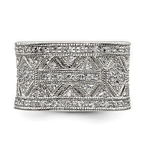 IceCarats 925 Sterling Silver Cubic Zirconia CZ Vintage Wedding Band Ring Size 6