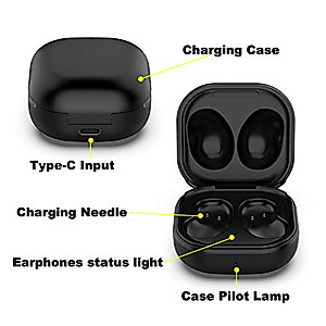 Wired Charging Case Compatible with Galaxy Buds Live SM-R180, Replacement Charger Case Cradle Dock Station (Black, Earbuds not Included)