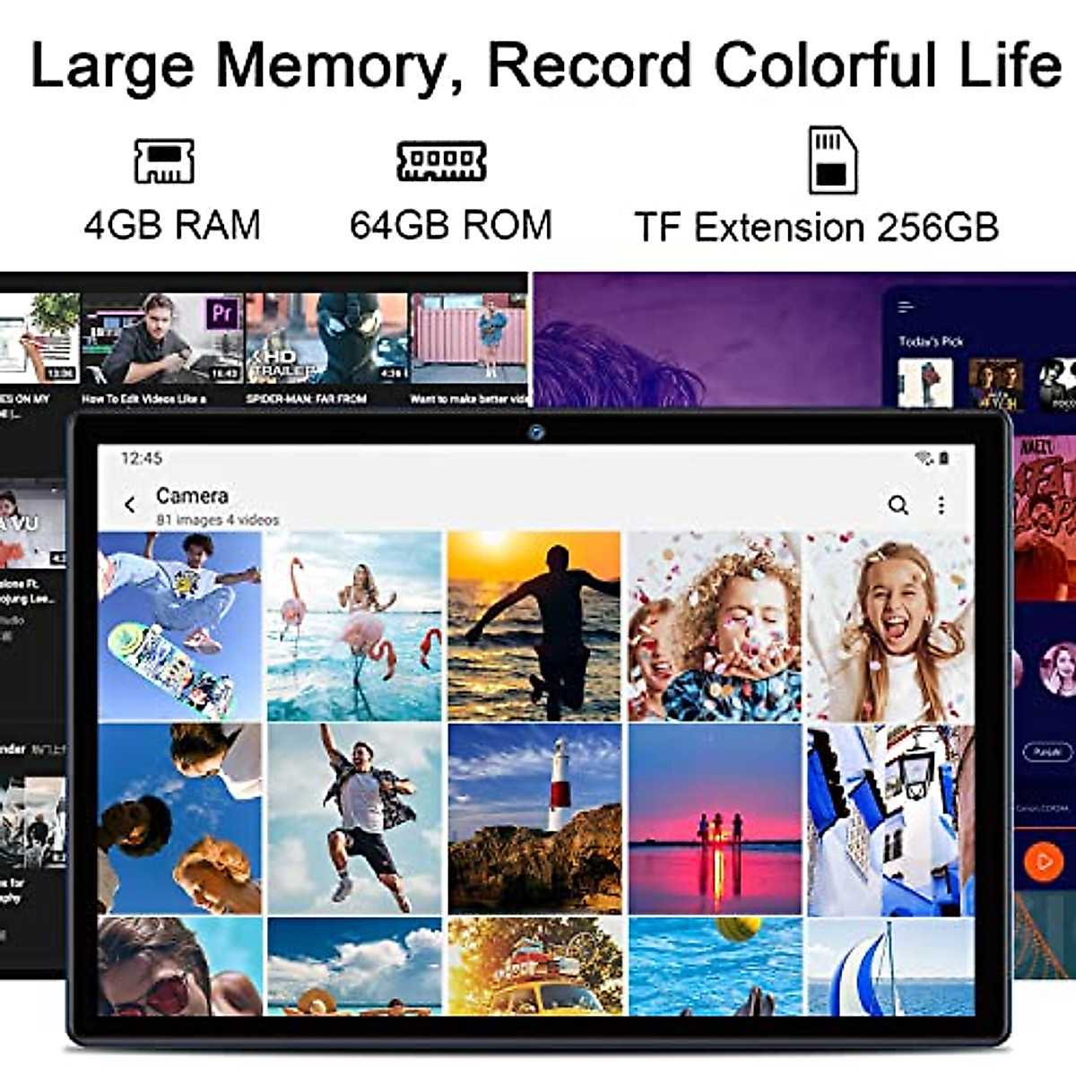 DUODUOGO Android 11.0 Tablet 10 Inch, Tablets with 4GB+64GB ROM 256 Expandable,1920 x 1200 HD IPS, Dual Camera, Bluetooth,FM, WiFi Only Tablet, DGO-S9 (Blue)