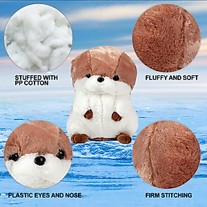 AEECASI Cute Otter Stuffed Animal Plush Doll, Otter Plushie Christmas Birthday Soft Toy Gifts for Kids, Sea Otter Cuddle Pillow Home Decor, 11.8"