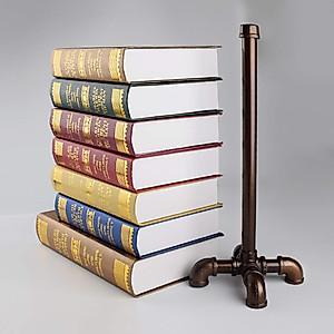 TLBTEK Floor Toilet Paper Holder Stand, Black Iron Farmhouse Paper Towel Rack,Rustic Industrial Vintage DIY Style Pipe Roll Tissue Holder Heavy Duty for Bathroom, Bedroom, Kitchen (Brown)