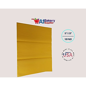 Goldenrod Tissue Paper 15 Inch X 20 Inch - 100 Sheet Pack Premium Tissue Paper By A1 bakery supplies