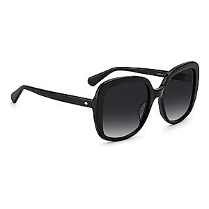 Kate Spade New York Women's Wenona/G/S Square Sunglasses, Black/Gray Shaded, 56mm, 22mm