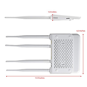 TUOSHI N300 WiFi Unlocked 4G LTE Modem Router with SIM Card Slot, 300Mbps WiFi, LTE Cat4, EC25-AF Qualcomm Chipset, 5dBi High Gain Antennas, Plug and Play, LT15F