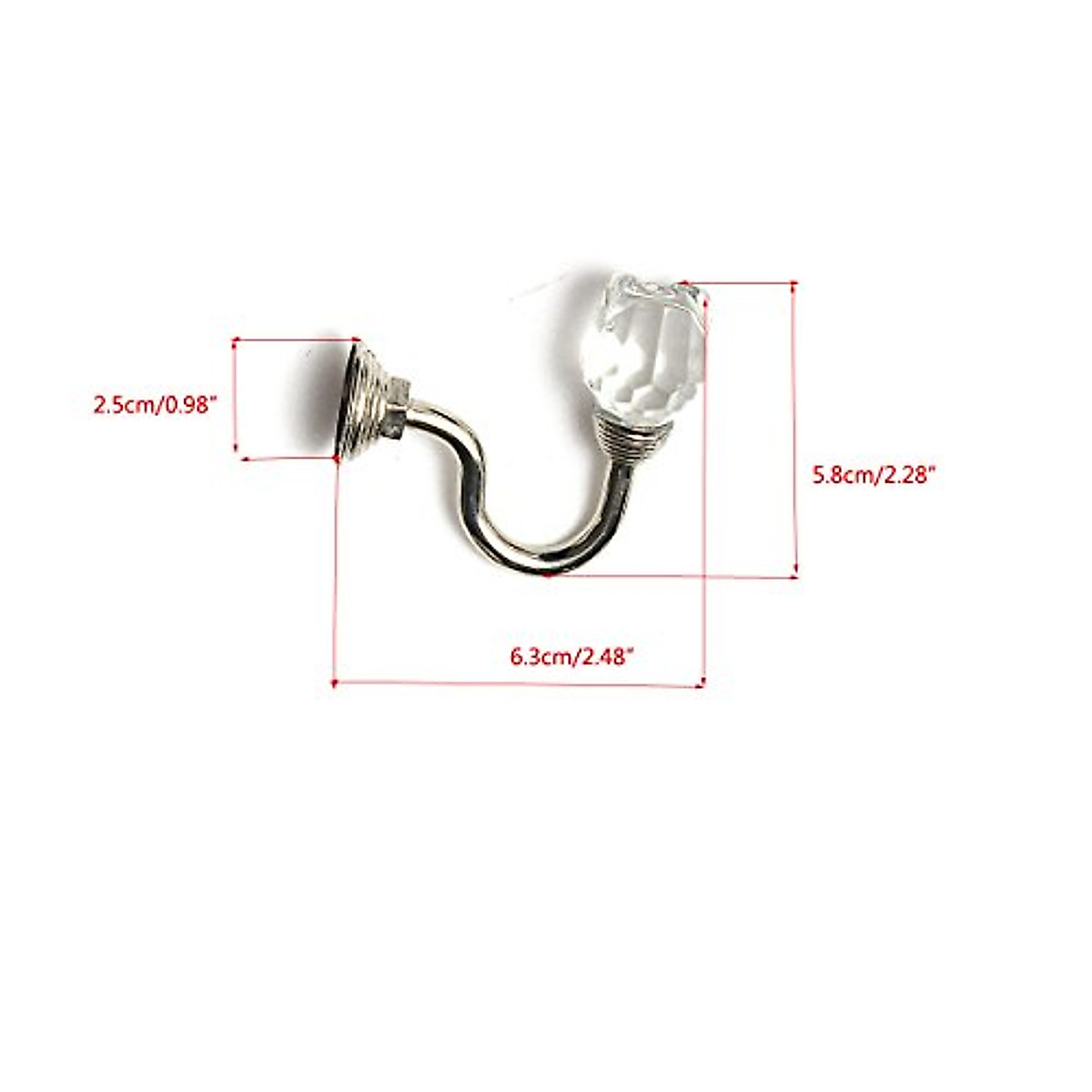 yueton Pack of 2 Vintage Crystal Rose Pattern Wall Curtain Hook Coat Hat Handbags Towel Single Hook Wall Mount Hanger