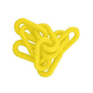BISupply Yellow Plastic Chain Links - 125ft x 2in Plastic Barrier Chain for Safety Crowd Control or Plastic Links Halloween Decor Chains for Costumes