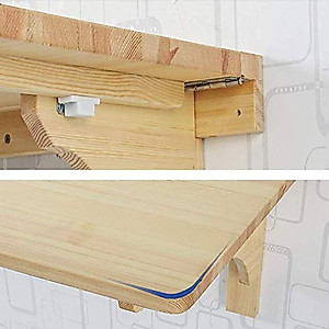 PIBM Stylish Simplicity Shelf Wall Mounted Floating Rack Solid Wood Computer Desk Table Dining Againstfoldable,3 Sizes, Wood , 100x50x29cm