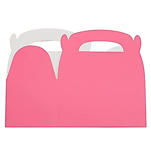 BLUE PANDA 24 Pack Pink Party Gable Treat Boxes for Favors, Goodie Gift Box with Handles for Birthdays (6.2 x 3.5 x 3.6 In)