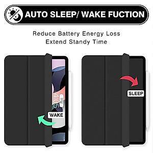 Dwopar for iPad Air 6/5/4 Case, iPad Air 5th Generation Case for 10.9 Inch 2022,2024 Protective Cover for iPad Air 11 inch with Pencil Holder, Support Wireless Charging, Smart Trifold Stand (Green)