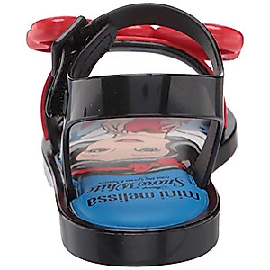 Mini Melissa Baby-Girl's Mini MAR Sandal + Snow White Slipper, BLK Glossy, 7 Medium US Toddler
