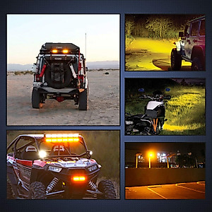 Nilight LED Pods 2Pcs 6.5 Inch 120W Yellow Flood Spot Combo Triple Row Driving Lamp Roof Bumper Off Road LED Work Lights Bar for Van Camper Wagon Car Pickup Golf Cart ATV UTV SUV Truck Boat 4x4