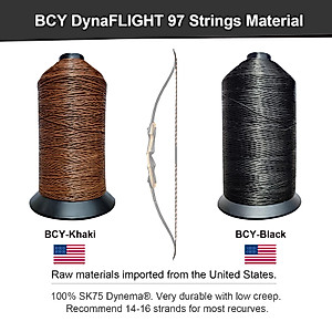 D97 Bow String Replacement for Traditional Longbow and Recurve Bow Bowstring by Lightning (Khaki, AMO 60")