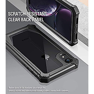 Poetic iPhone XR Case, Guardian [Scratch Resistant Back] Full-Body Rugged Clear Hybrid Bumper Case with Built-in-Screen Protector for Apple iPhone XR 6.1" LCD Display Black