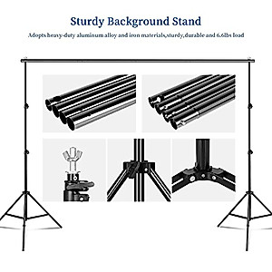 Kshioe Backdrop Stand 2x3m/6.5x9.8ft Photo Video Studio Adjustable Background Support System Stand with Carry Bag