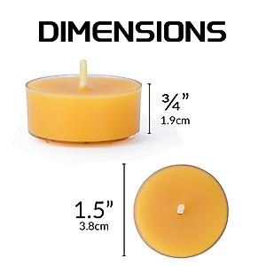 Natural Yellow Beeswax Tealight Candles - 24 pcs - Organic Candle Natural Scent Smokeless Clean Burning