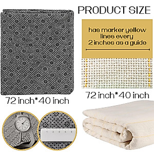 72 x 40 Inch Primary Tufting Cloth and 72 x 40 Inch Non Slip Fabric Final Backing Cloth Monks Cloth for Tufting Gun Rug Tufting Supplies Embroidery Crafts Favors