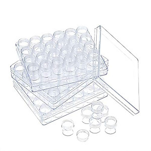 A&C Minimart Diamond Painting, Bead Storage Plastic Containers: Includes 90 9.5"x6.375”x1.125" Screw-Top Canisters – For Diamond, Nail Art Supplies, Rhinestones, Jewelry & Other Small Items