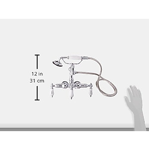 Elements of Design DT10081CL Hot Springs Wall Mount Clawfoot Tub Filler with Hand Shower, 4-3/4" in Spout Reach, Polished Chrome