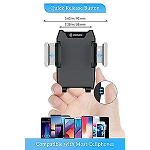 KOMOI Cell Phone Holder for Car, Universal Car Air Vent Mount with Adjustable Compatible with iPhone 11 Pro Max XS XS Max XR X 8 8+ 7 7+ SE 6s 6+ 6 5s Samsung Galaxy S10 S9 S8 S7 and More (Dark Grey)