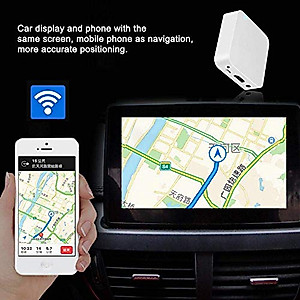 Car WiFi Display Box, Wireless Mini Car WiFi Screen Device Box Wireless Screen Mirroring from Smart Phones to Car Screen Wirelessly, Support CVBS/HDMI A/V Output