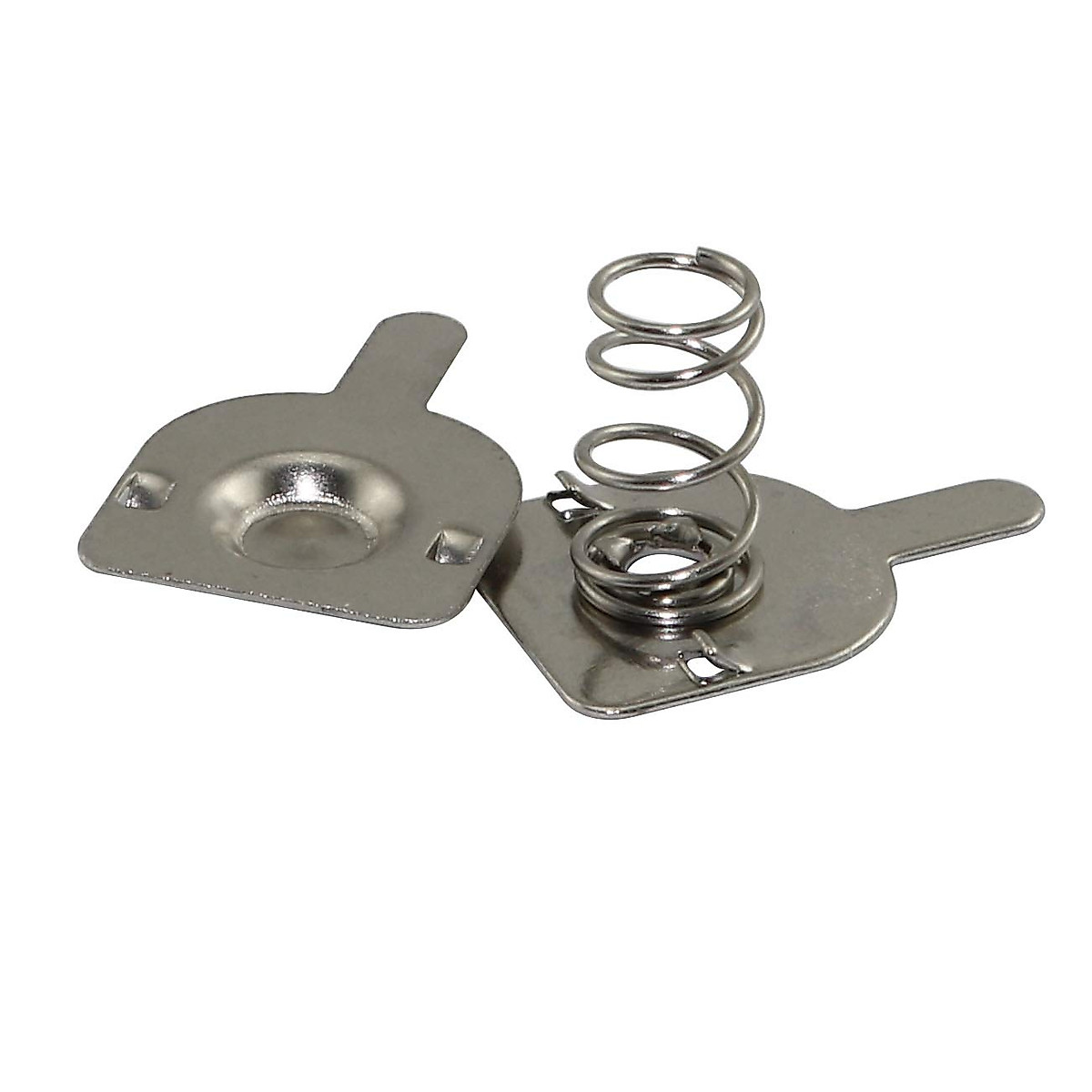 Magic&shell 30 PCS Metal AA Batteries Spring Contact Plate Terminal Silver Battery12mmx12mm